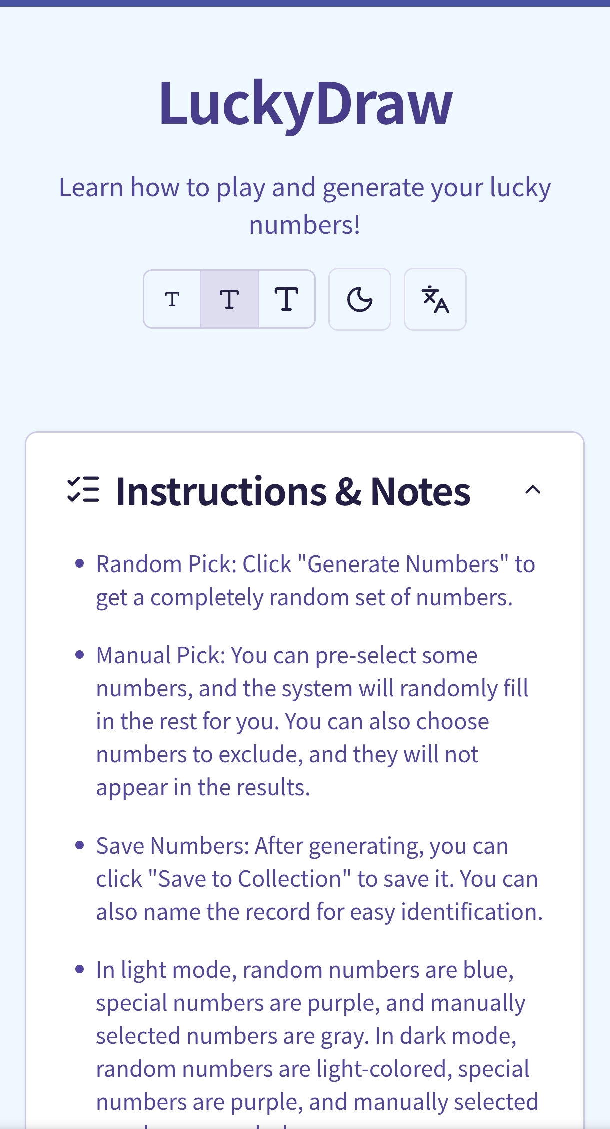 LuckyDraw - Your personal lucky number generator, bringing you good luck!